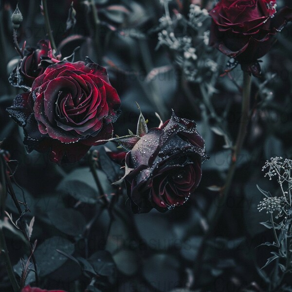 Red Gothic Wallpaper for Wall - Etsy