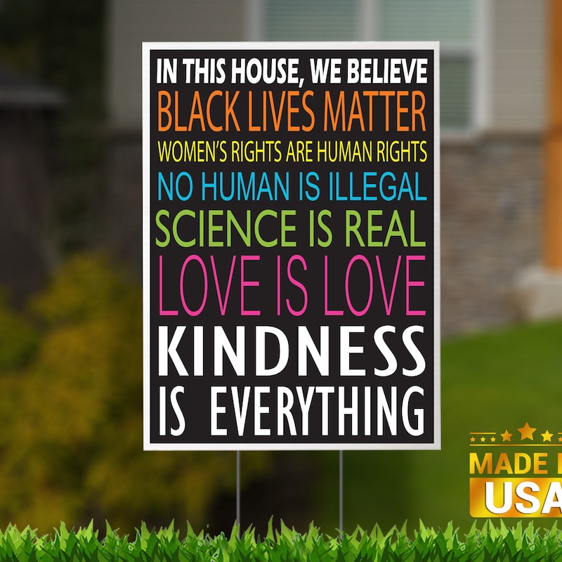In This House We Believe Yard Sign - Etsy