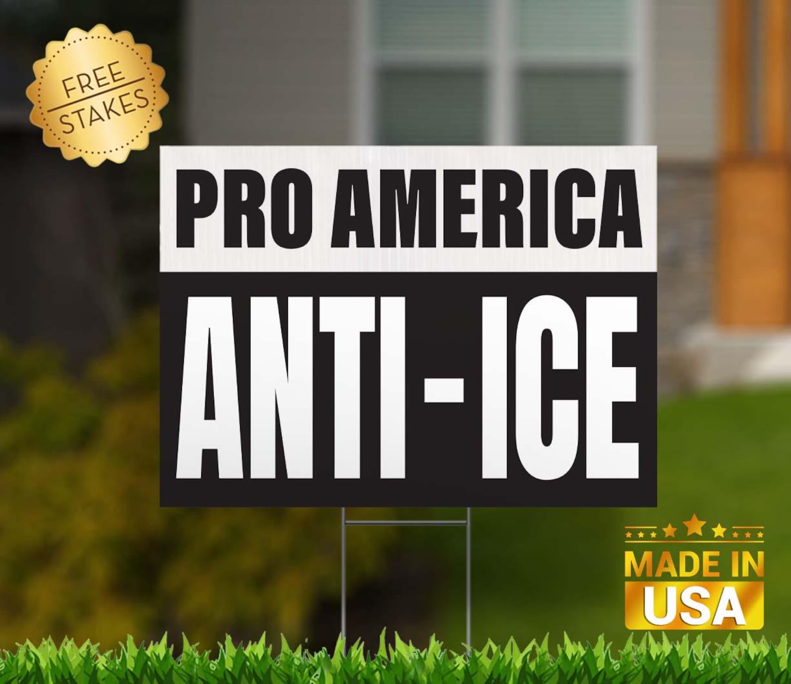 Pro America Anti ICE Yard Sign No Human is Illegal Sign Deport the ...
