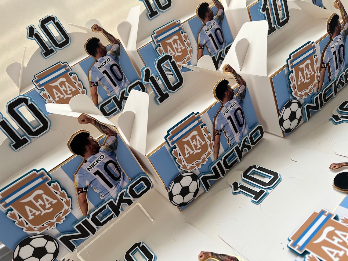 Messi Favor Boxes, Messi Gable Box, Messi Birthday /argentina Birthday ...