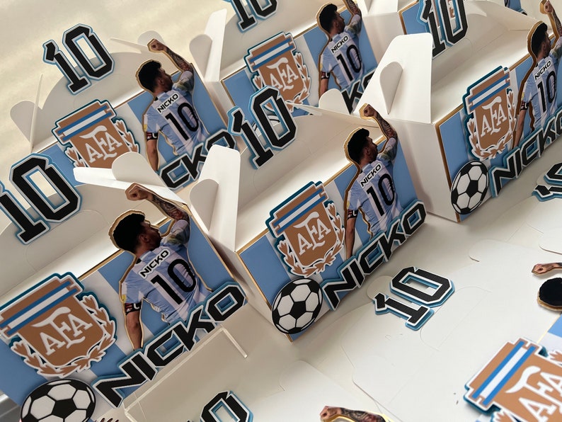 Messi Favor Boxes, Messi Gable Box, Messi Birthday /argentina Birthday ...