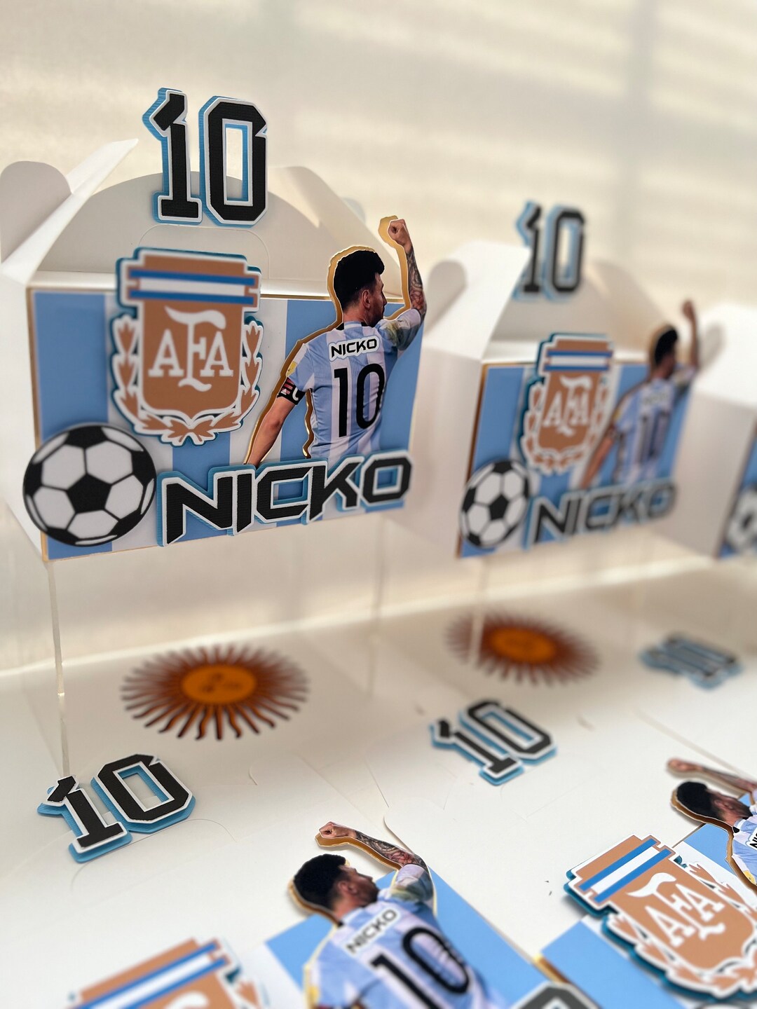 Messi Favor Boxes, Messi Gable Box, Messi Birthday /argentina Birthday ...