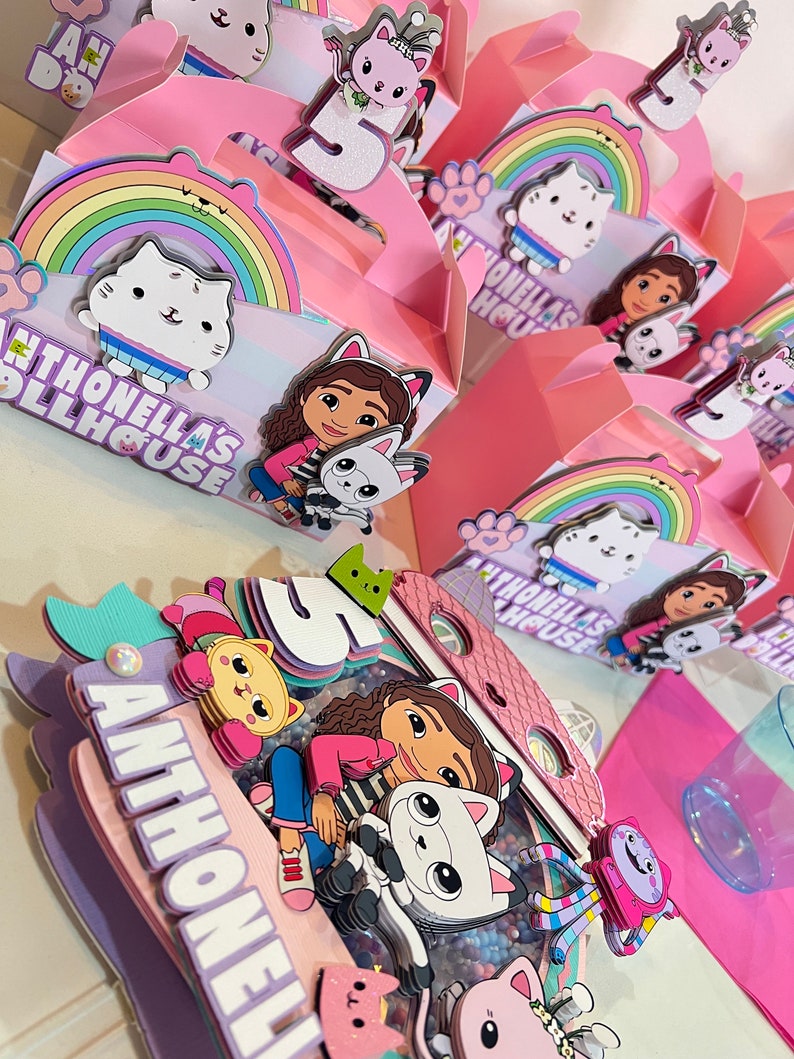 Doll Favor Boxes, Gable Box, Dollie Favor Box Birthday, Kitty Favor Box ...