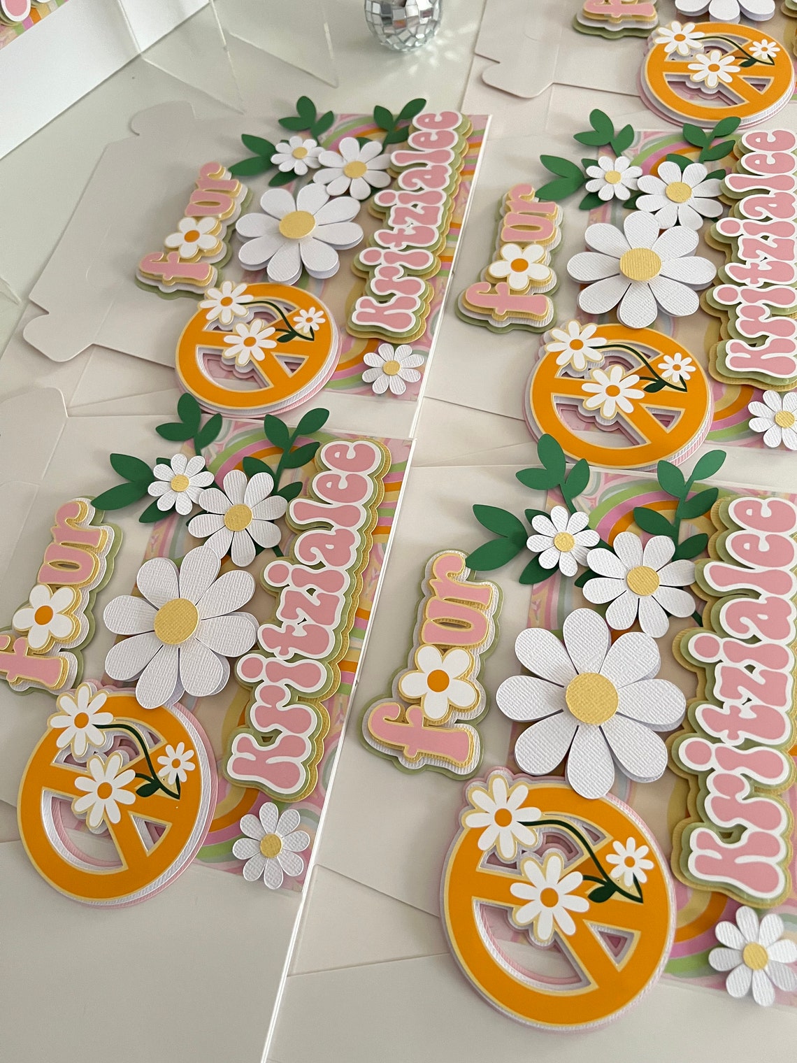 Groovy Favor Boxes, Gable Box, Daisy Birthday, Groovy Birthday - Etsy UK