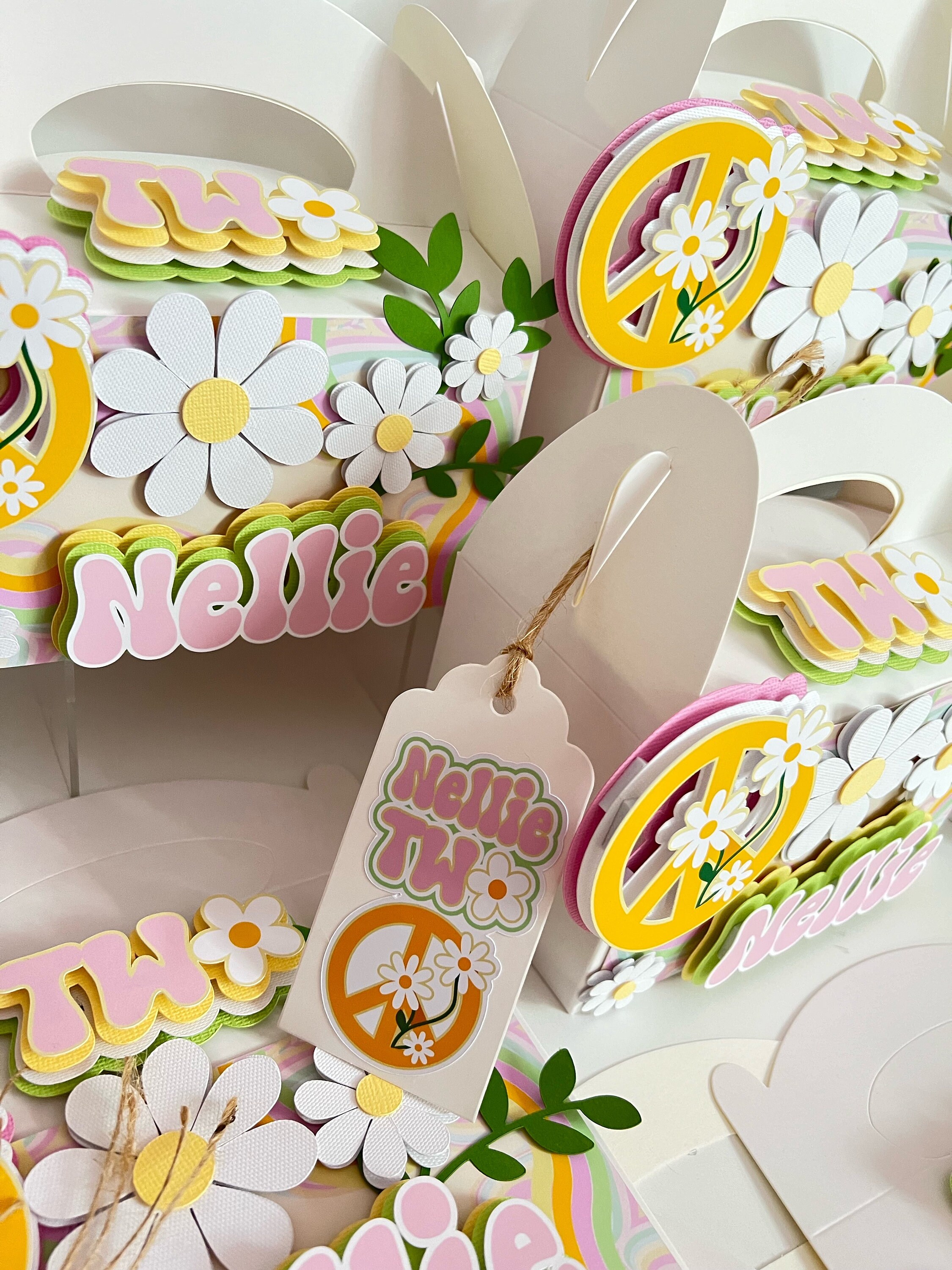 Groovy Favor Boxes, Gable Box, Daisy Birthday, Groovy Birthday - Etsy