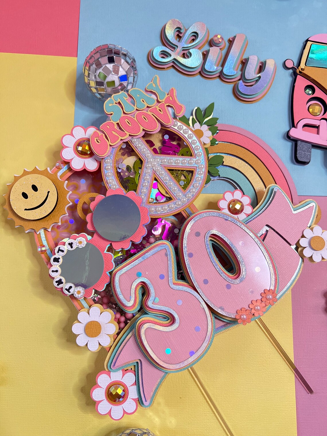 Groovy Cake Topper, Groovy Daisy Birthday, Groovy Birthday, Groovy ...