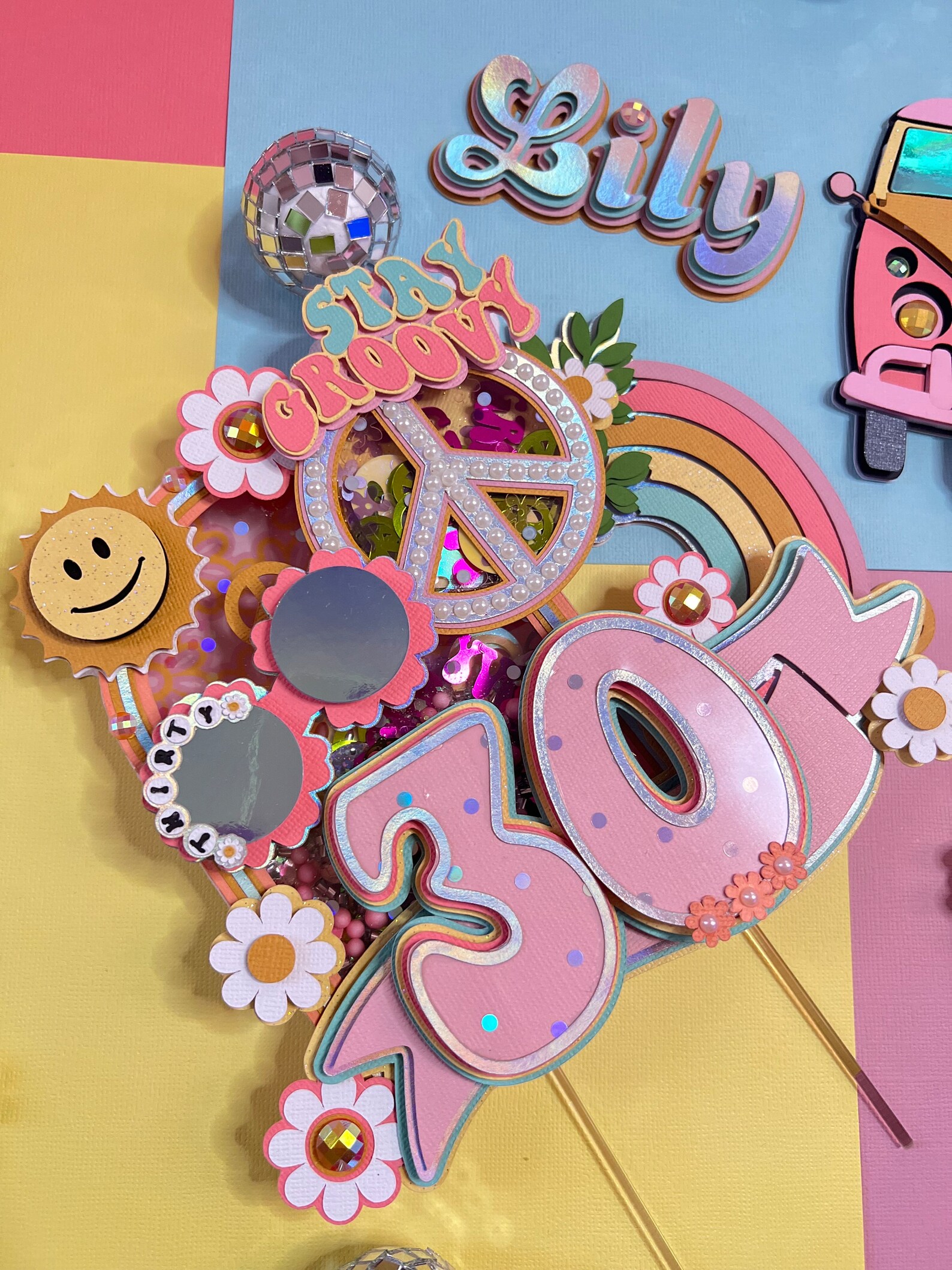 Groovy Cake Topper, Groovy Daisy Birthday, Groovy Birthday, Groovy ...