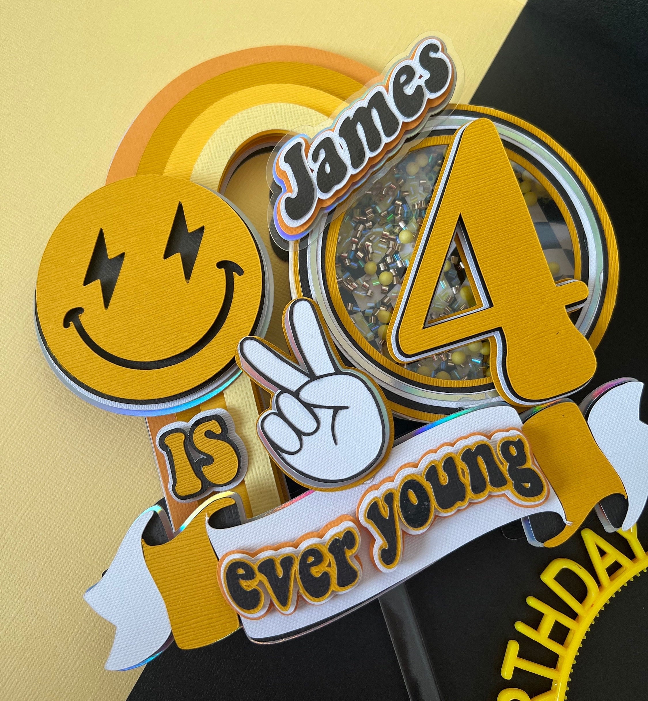 Four Ever Young Caketopper 4 Ever Young Party Four Boy Birthday Cake Decoration, Racing Party ...