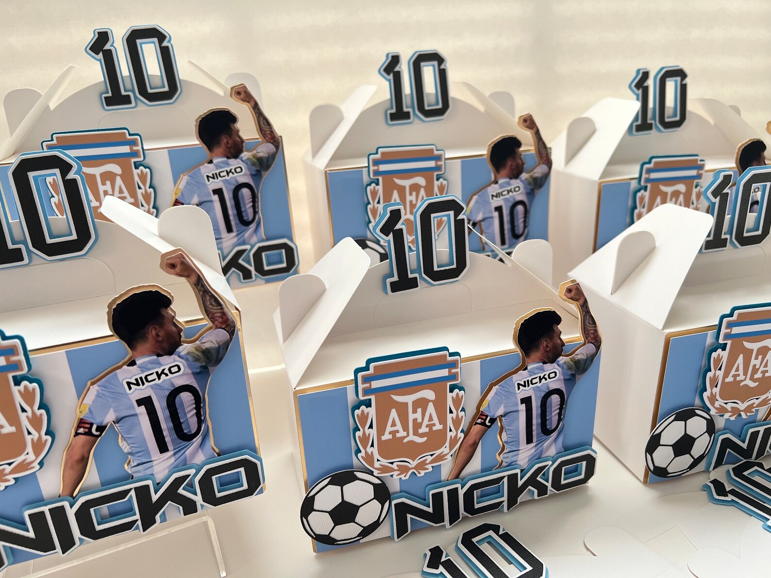 Messi Favor Boxes, Messi Gable Box, Messi Birthday /argentina Birthday ...