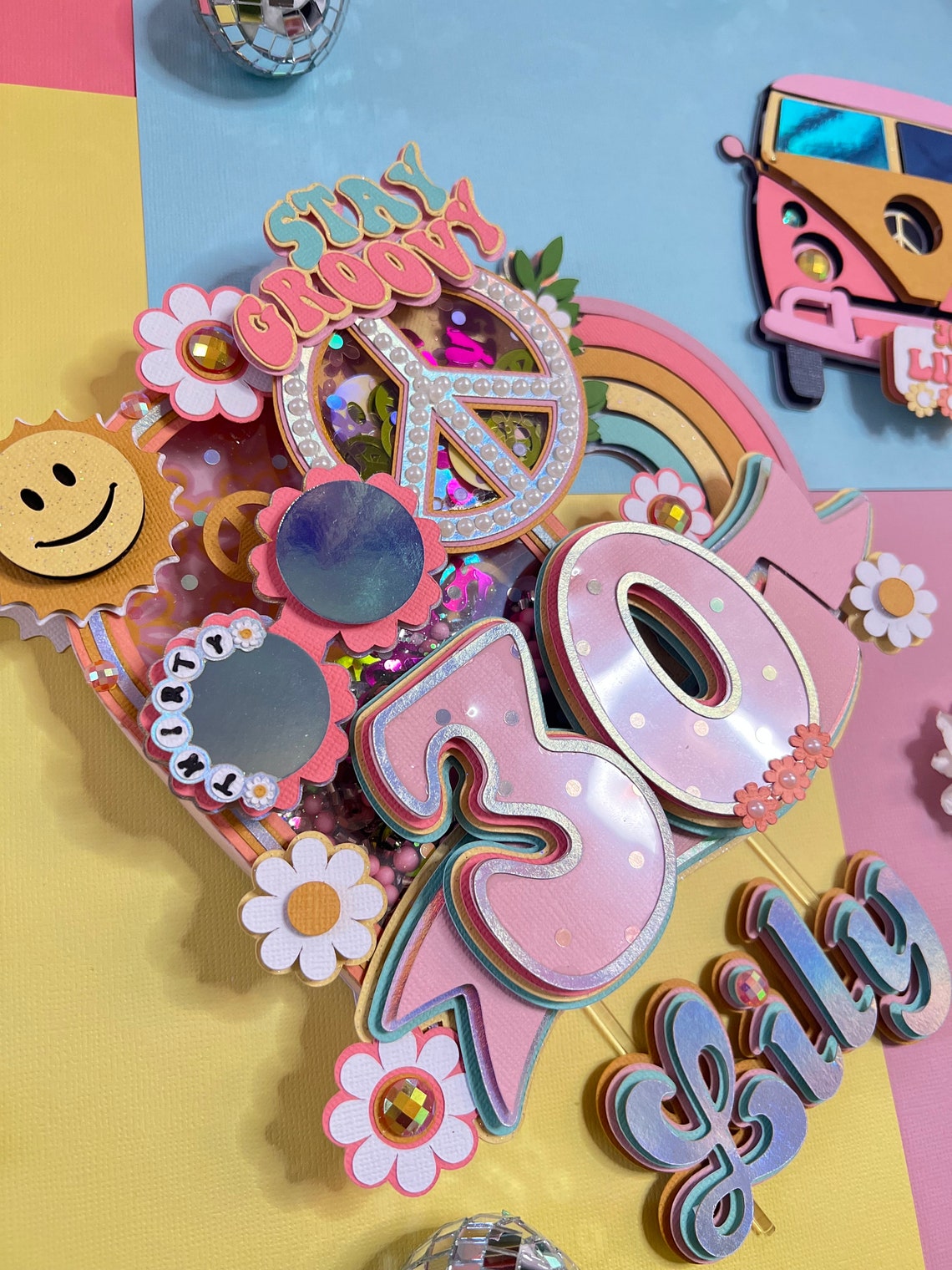 Groovy Cake Topper, Groovy Daisy Birthday, Groovy Birthday, Groovy ...