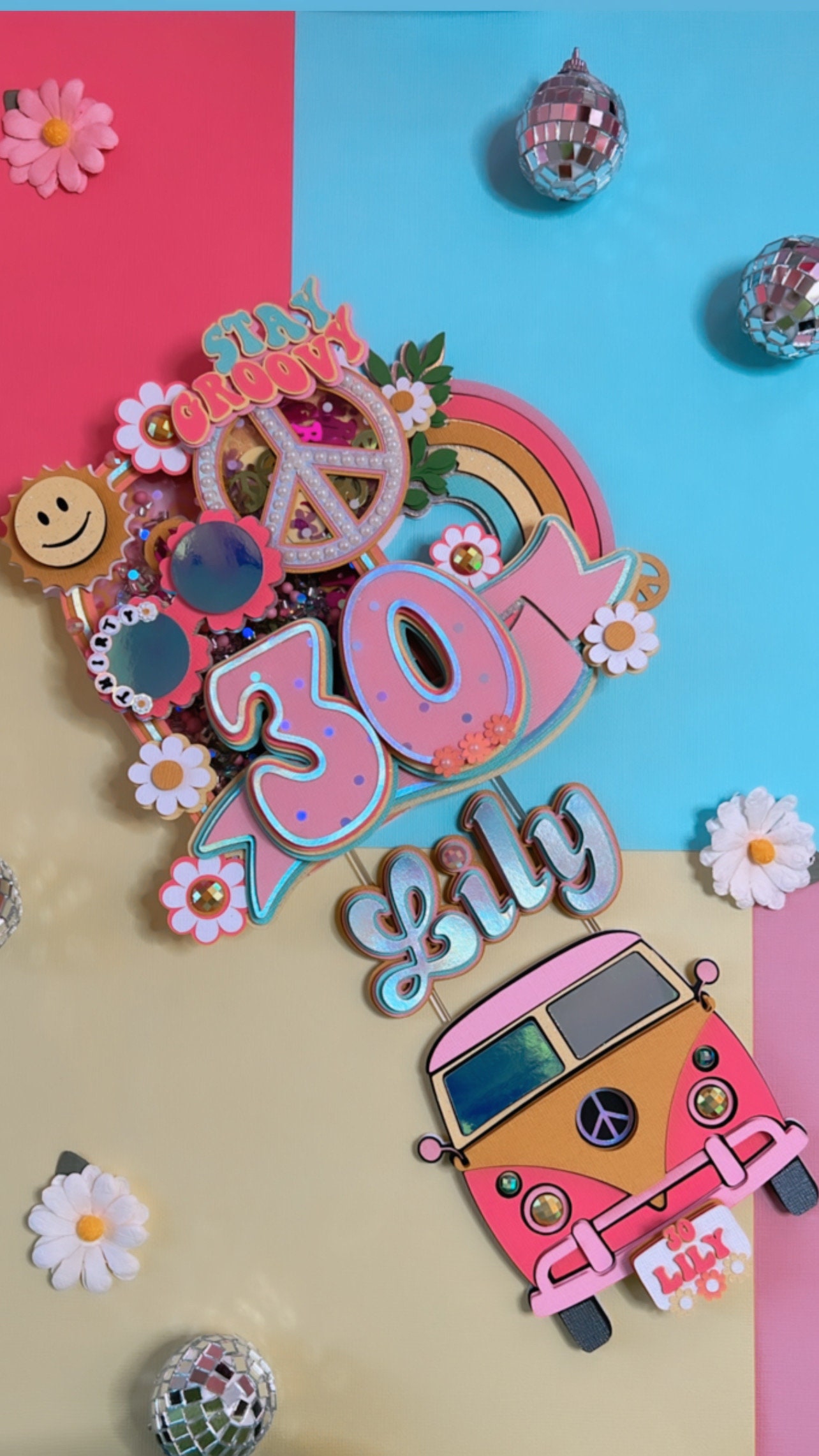 Groovy Cake Topper, Groovy Daisy Birthday, Groovy Birthday, Groovy ...