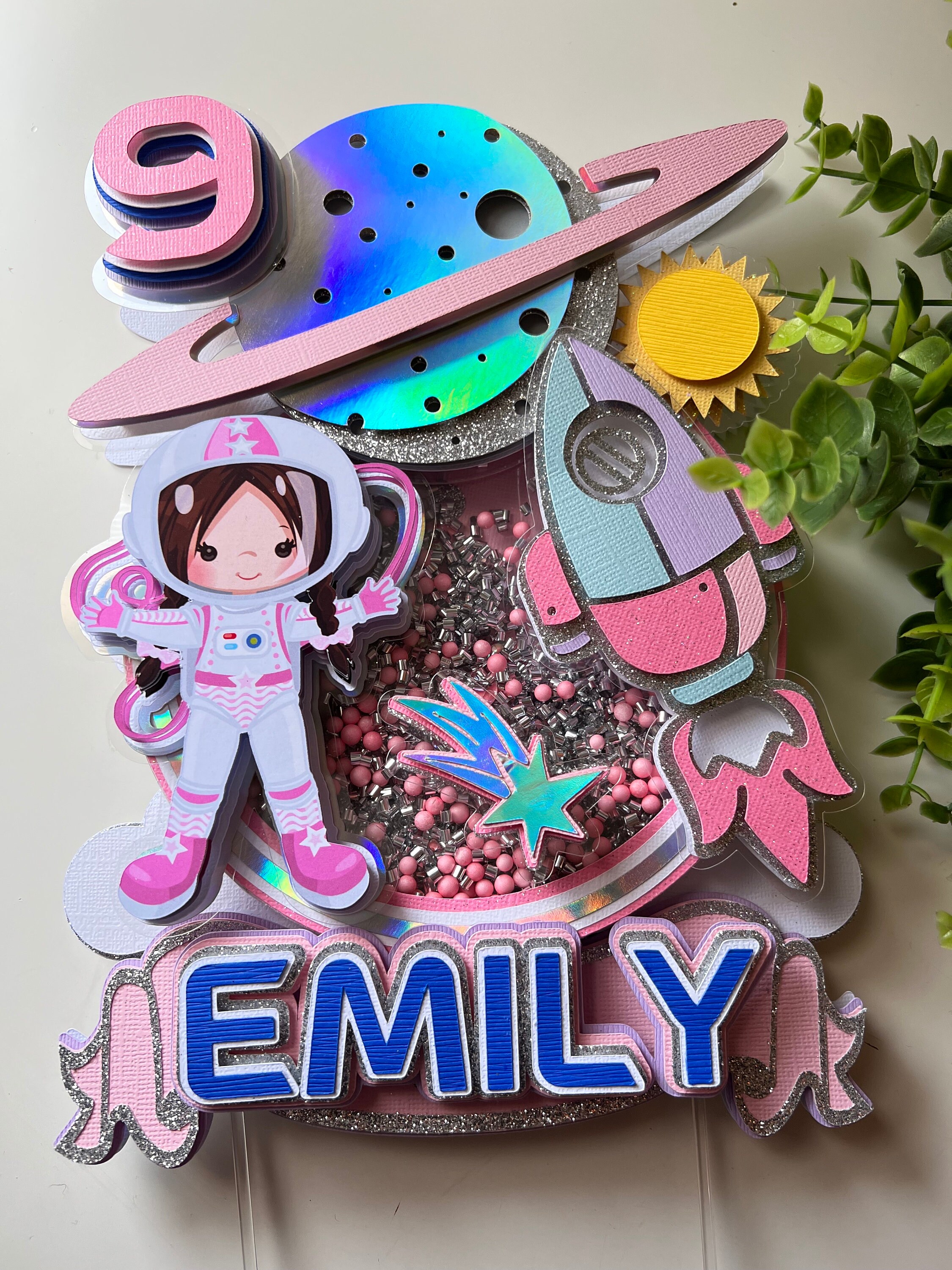 Girl Space Caketopper / Girl Astronaut Caketopper / Space Party/ Rocket ...