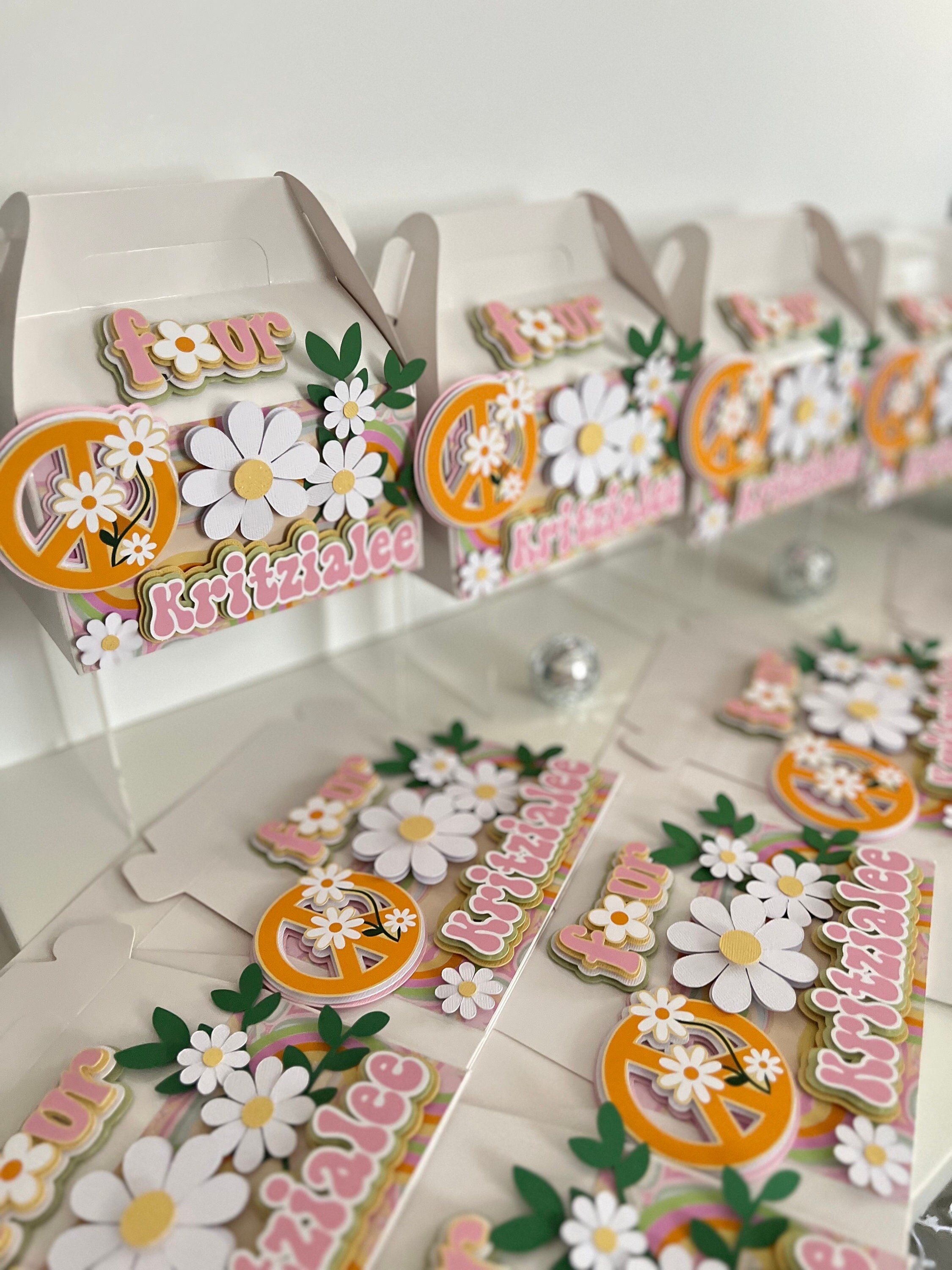 Groovy Favor Boxes, Gable Box, Daisy Birthday, Groovy Birthday - Etsy