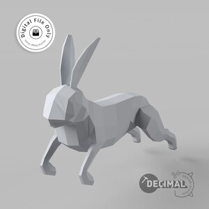 Low Poly Rabbit Low Poly Animal Rabbit 3D Model rabbit Statue STL 3D ...