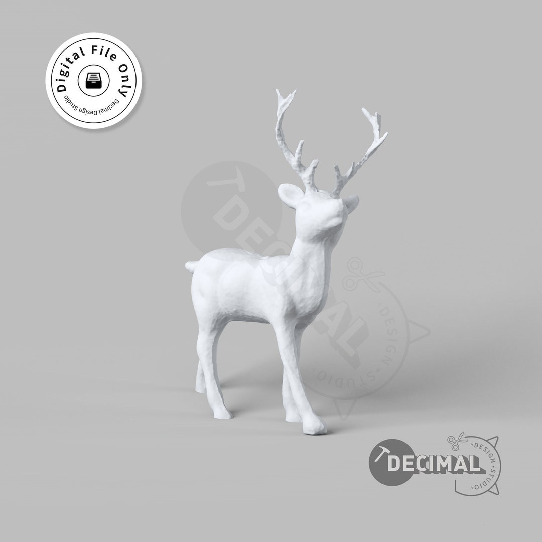 Christmas Deer | Christmas Deer 3D Model | Male Deer STL 3D Print Model ...