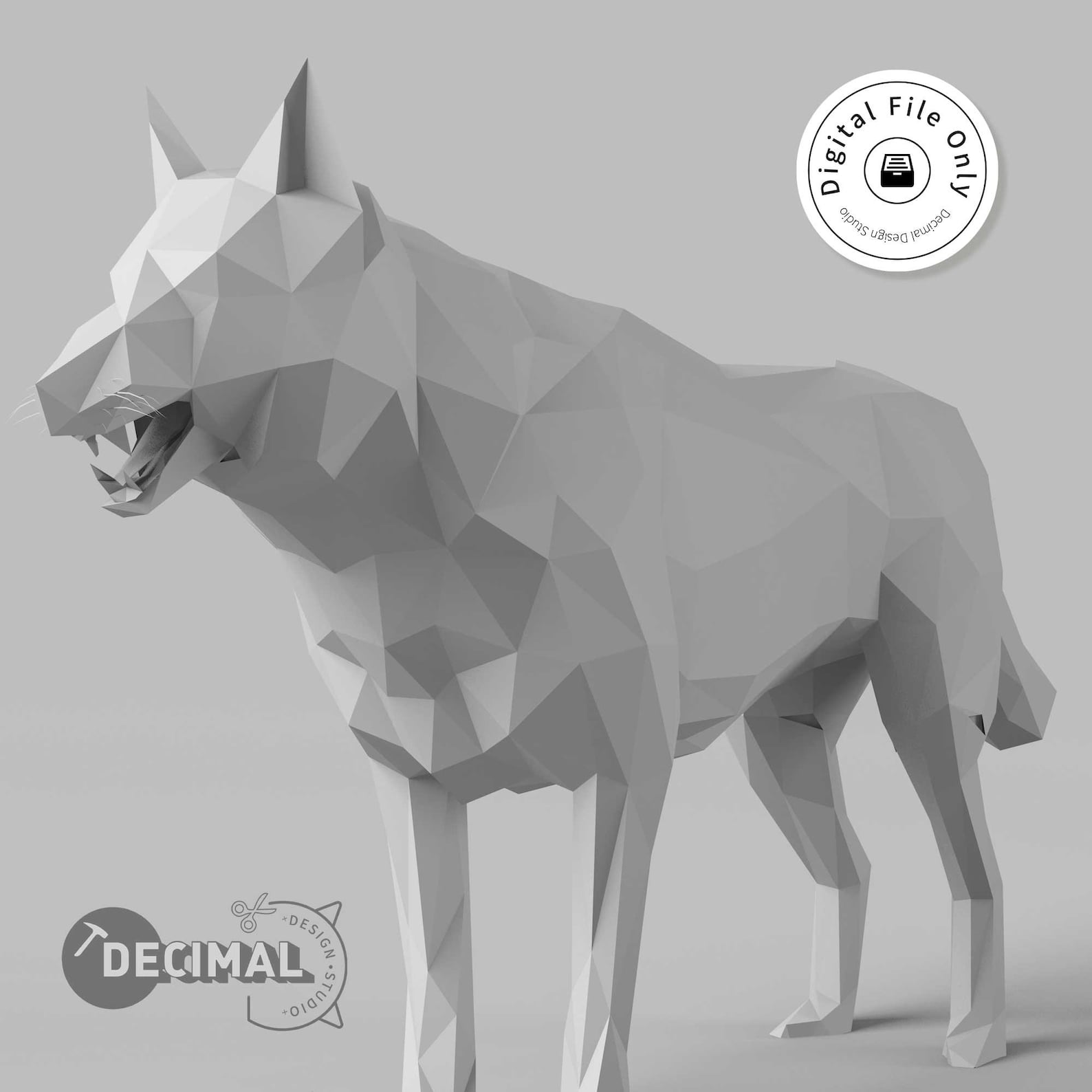 Low Poly Low Poly Wolf 3D Model Wolf STL 3D Print Model Wolf 3D ...