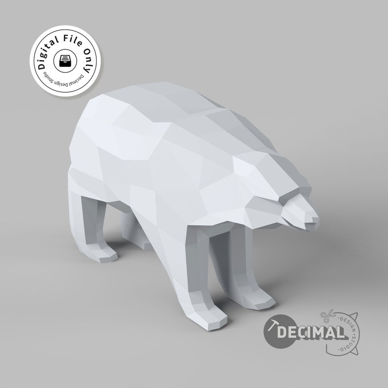 Low Poly Bear | Low Poly Animal | Bear 3D Model | Bear Statue STL 3D ...