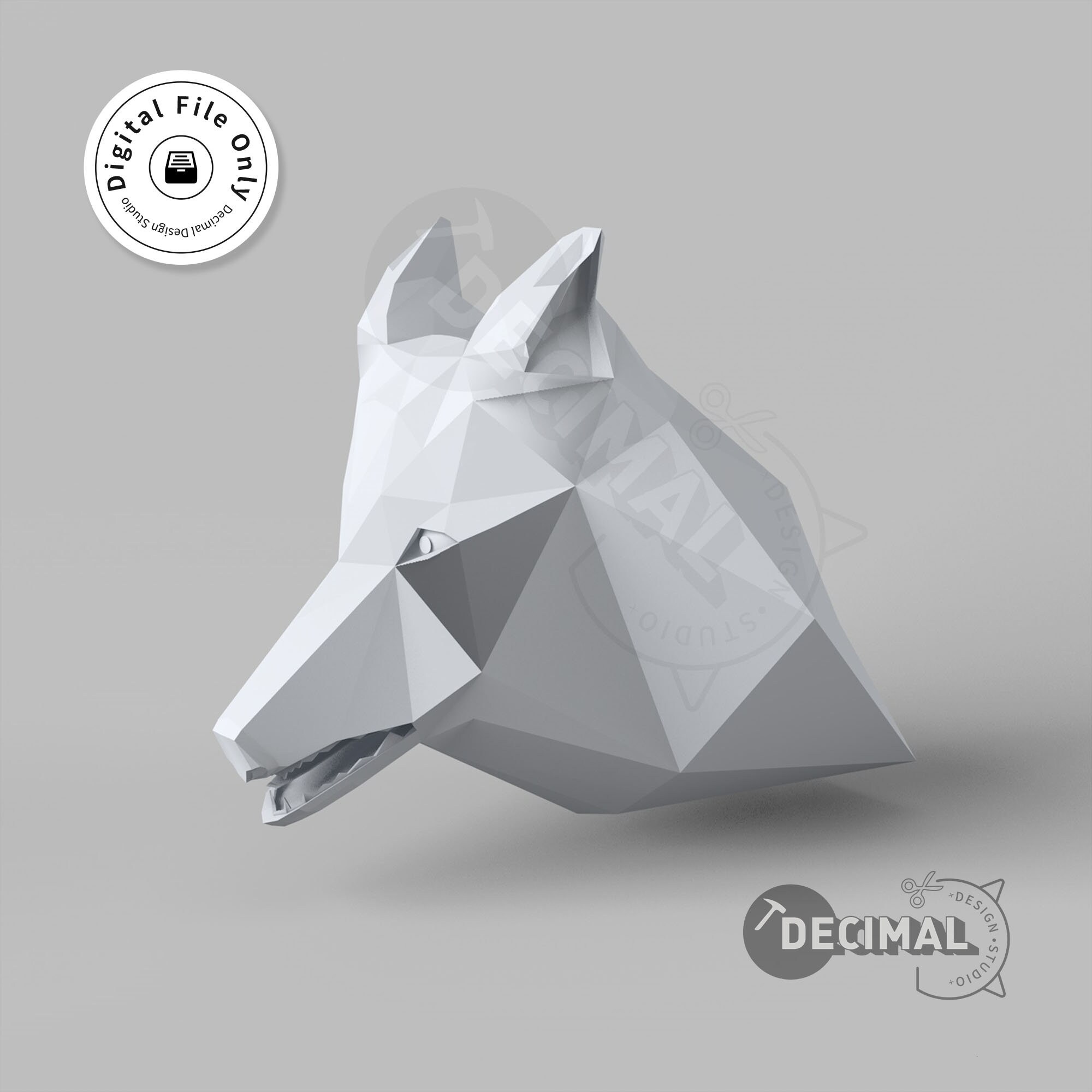 Low Poly Wolf Head 3D Model | Low Poly Animal | Wolf 3D Model | Wolf ...