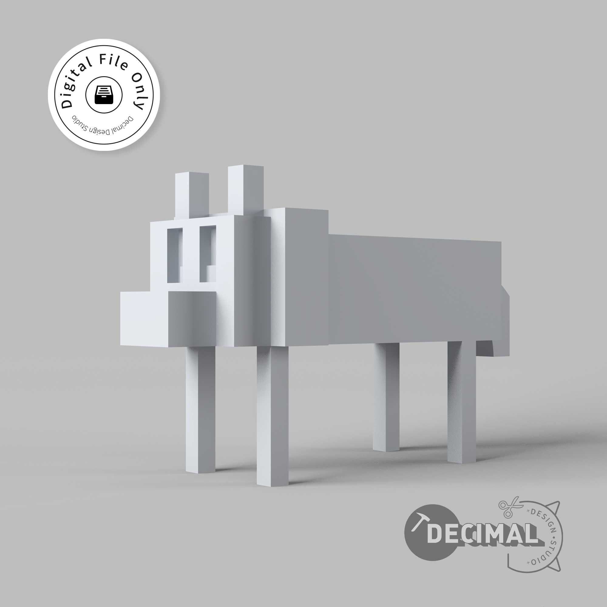 Minecraft Wolf Minecraft Dog Minecraft Model (Download Now) - Etsy