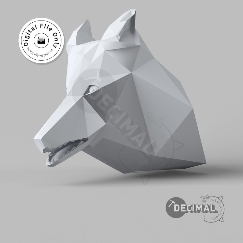 Low Poly Wolf Head 3D Model | Low Poly Animal | Wolf 3D Model | Wolf ...