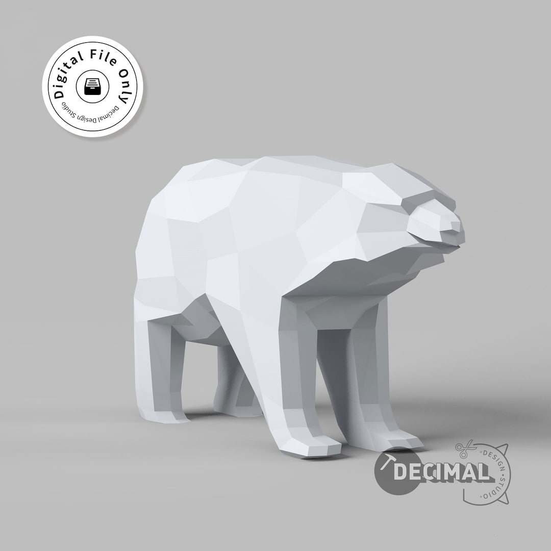 Low Poly Bear | Low Poly Animal | Bear 3D Model | Bear Statue STL 3D ...