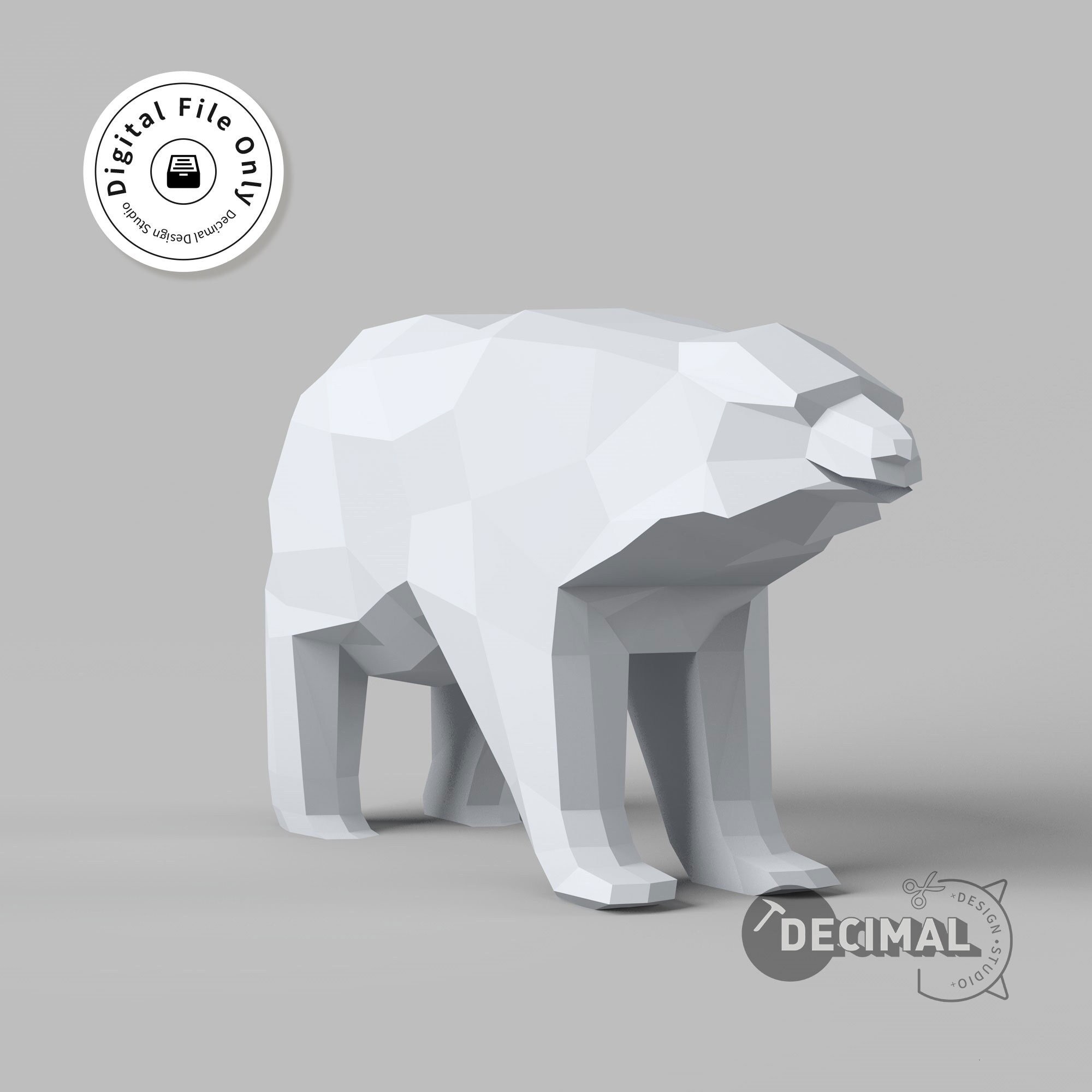 Low Poly Bear | Low Poly Animal | Bear 3D Model | Bear Statue STL 3D ...