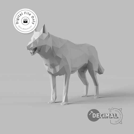 Low Poly Low poly Wolf 3D Modell Wolf STL 3D Druck Modell | Etsy
