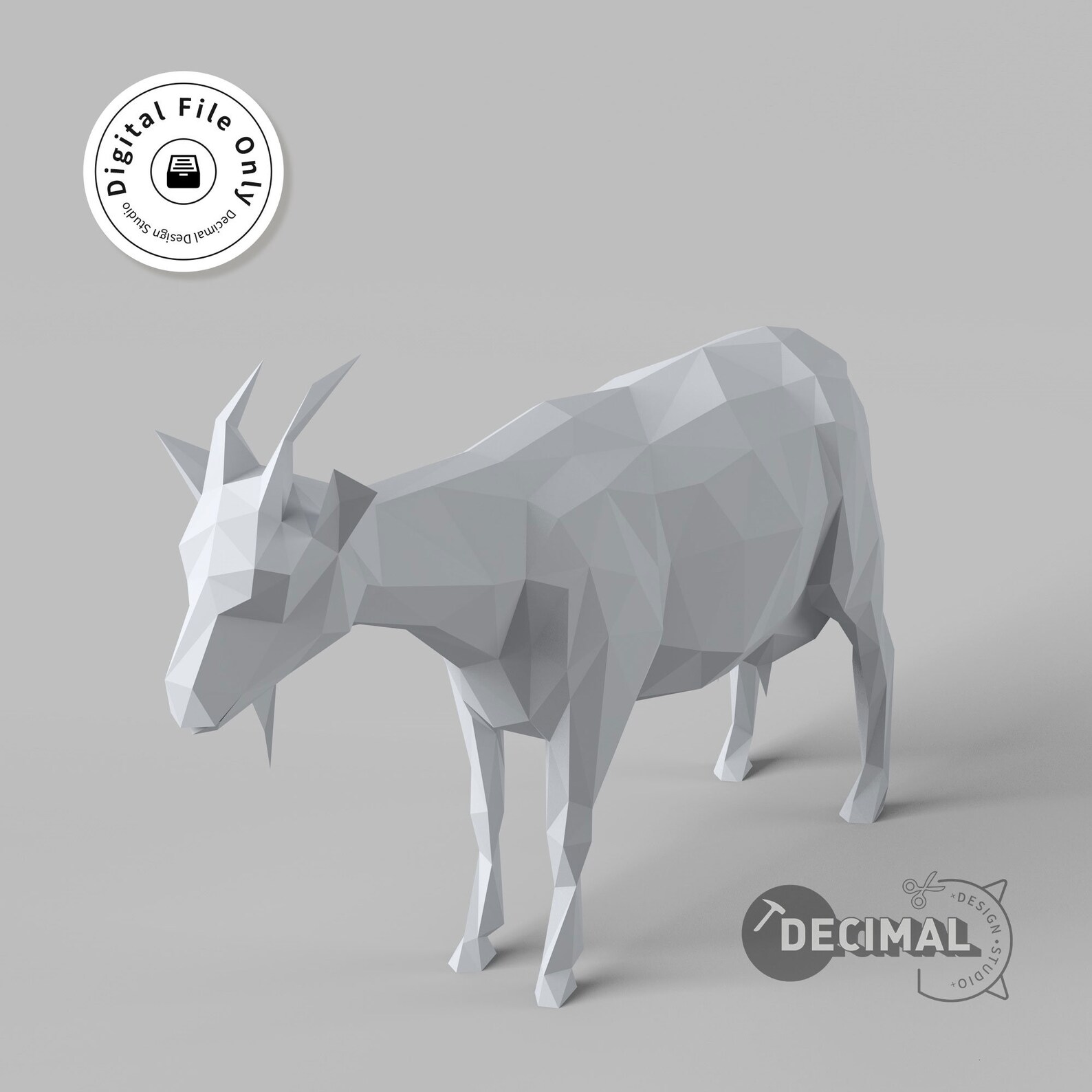 Low Poly Goat 3D Model: STL File for 3D Printing (digital Download) - Etsy