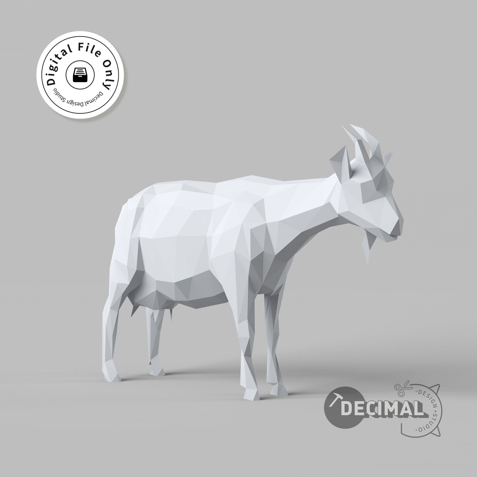 Low Poly Goat 3D Model: STL File for 3D Printing (digital Download) - Etsy