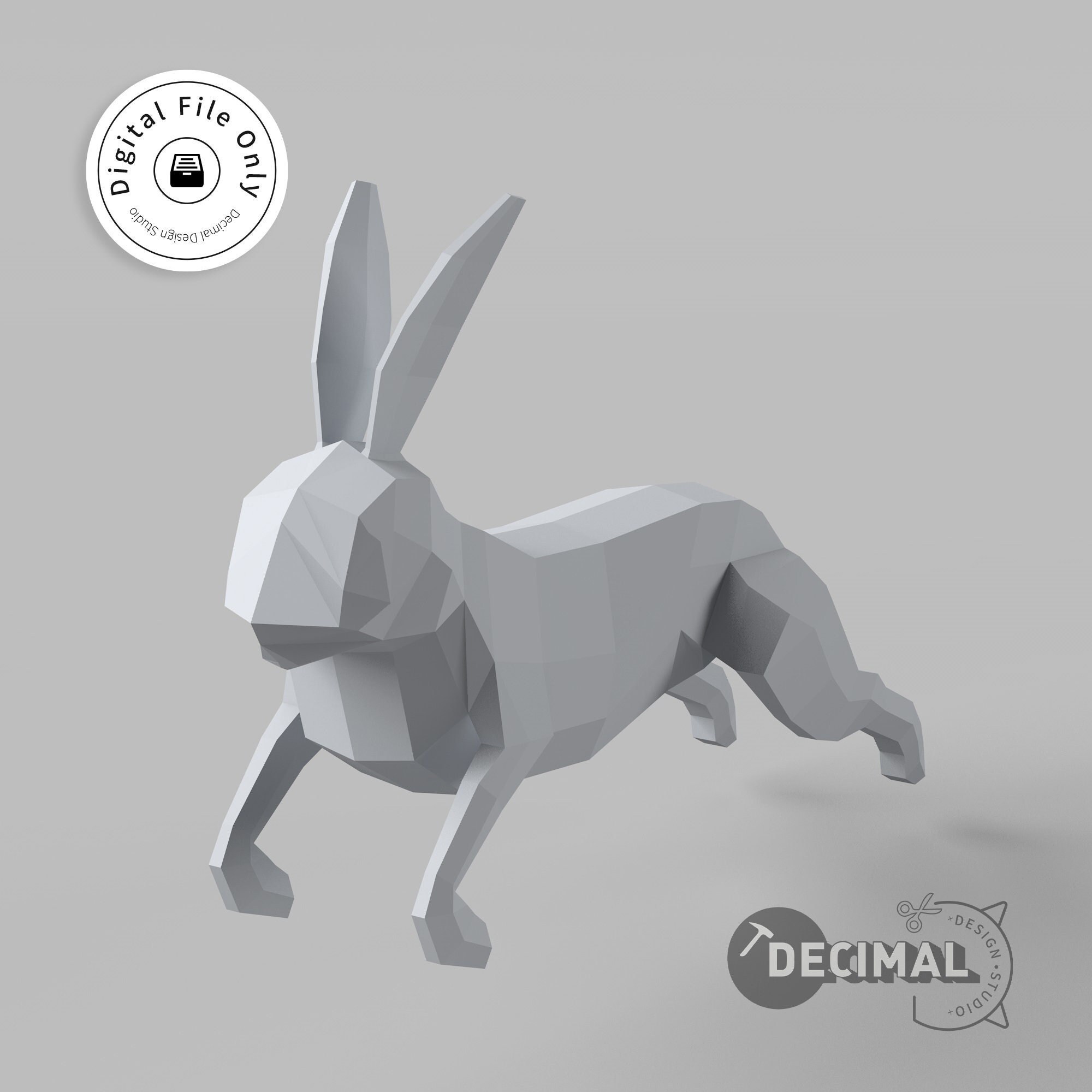 Low Poly Rabbit Low Poly Animal Rabbit 3D Model rabbit Statue STL 3D ...
