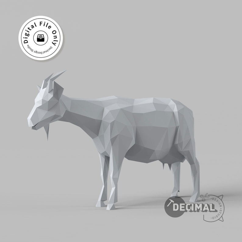 Low Poly Goat 3D Model: STL File for 3D Printing (digital Download ...