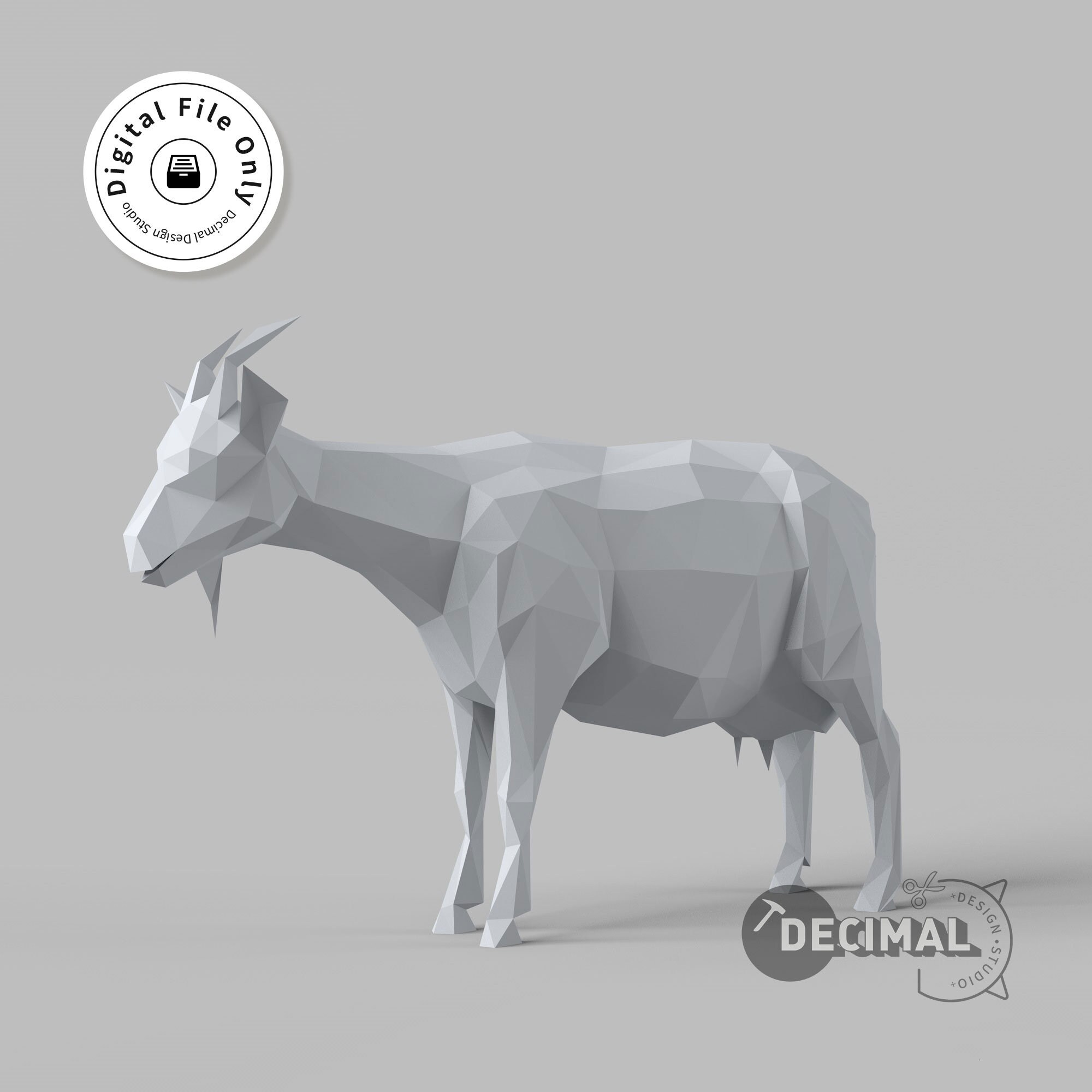 Low Poly Goat 3D Model: STL File for 3D Printing (digital Download) - Etsy