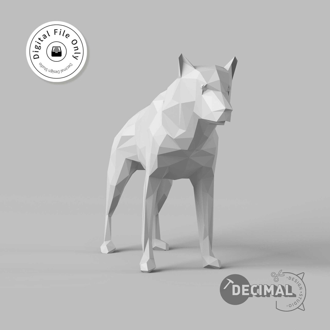Low Poly Dog Low Poly Pet Dog 3D Model Dog Statue STL 3D Print Model ...