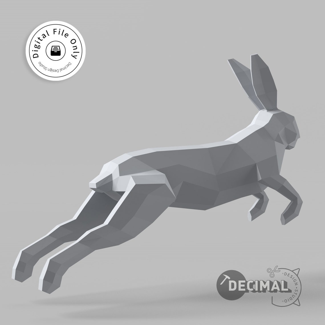 Low Poly Rabbit Low Poly Animal Rabbit 3D Model rabbit Statue STL 3D ...