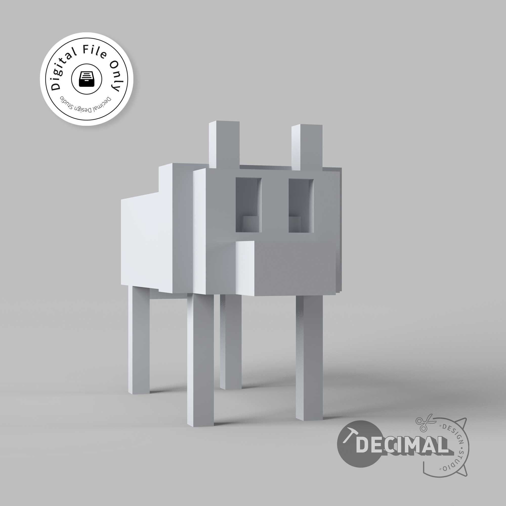 Minecraft Wolf Minecraft Dog Minecraft Model (Download Now) - Etsy