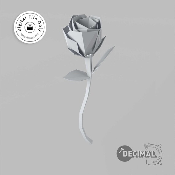 Rose Low Poly Low Poly Rose Rose 3D Model Rose STL 3D | Etsy