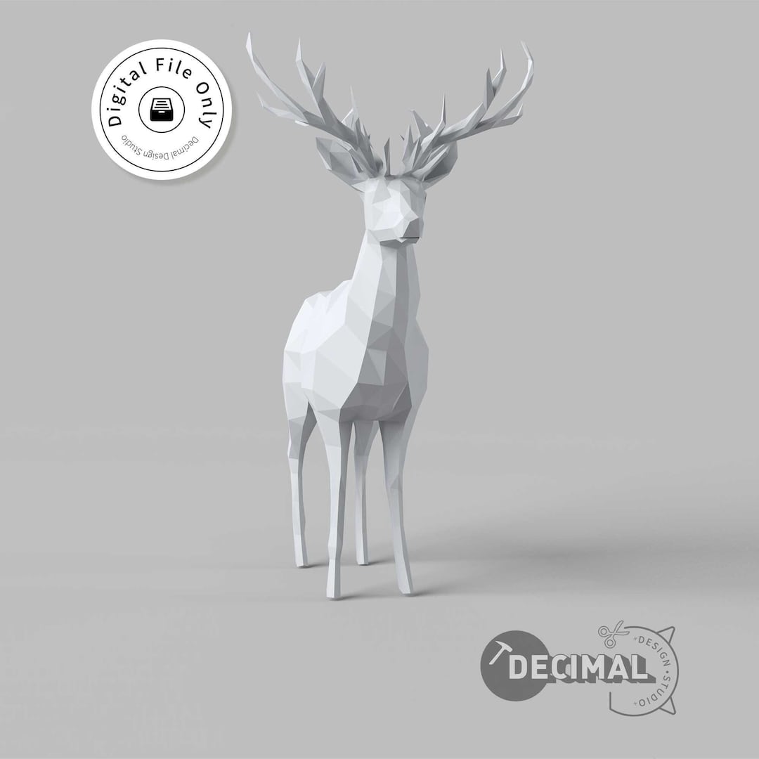 Low Poly Male Deer | Low Poly Male Deer 3D Model | Male Deer STL 3D ...