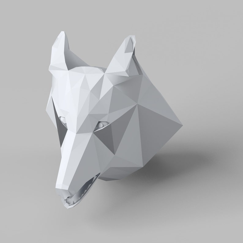 Low Poly Wolf Head 3D Model Low Poly Animal Wolf 3D Model Wolf Head ...