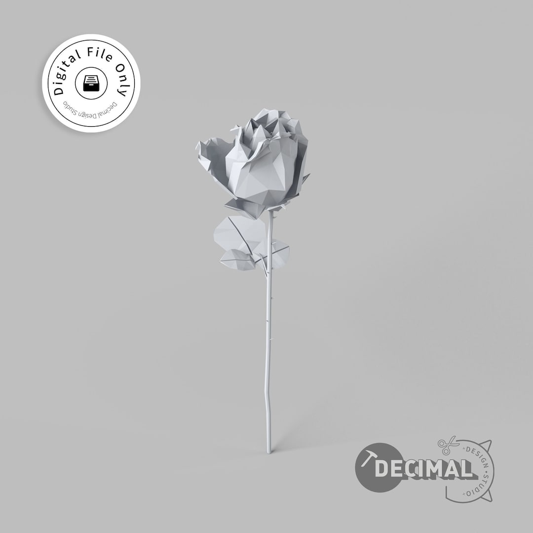 Rose| Low Poly | Low Poly Rose | Rose 3D Model | Rose STL 3D Print Model |rose 3D Model | Flower ...