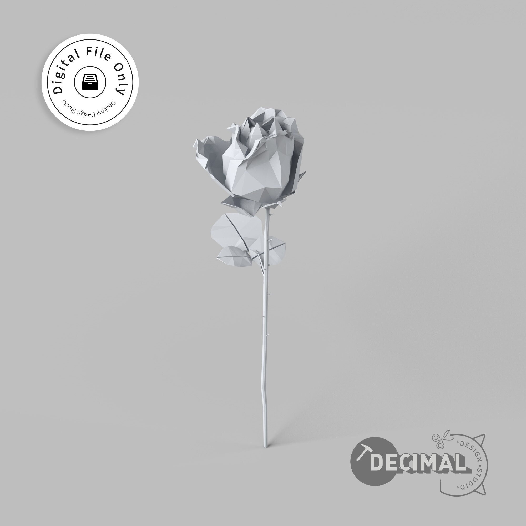 Rose| Low Poly | Low Poly Rose | Rose 3D Model | Rose STL 3D Print ...