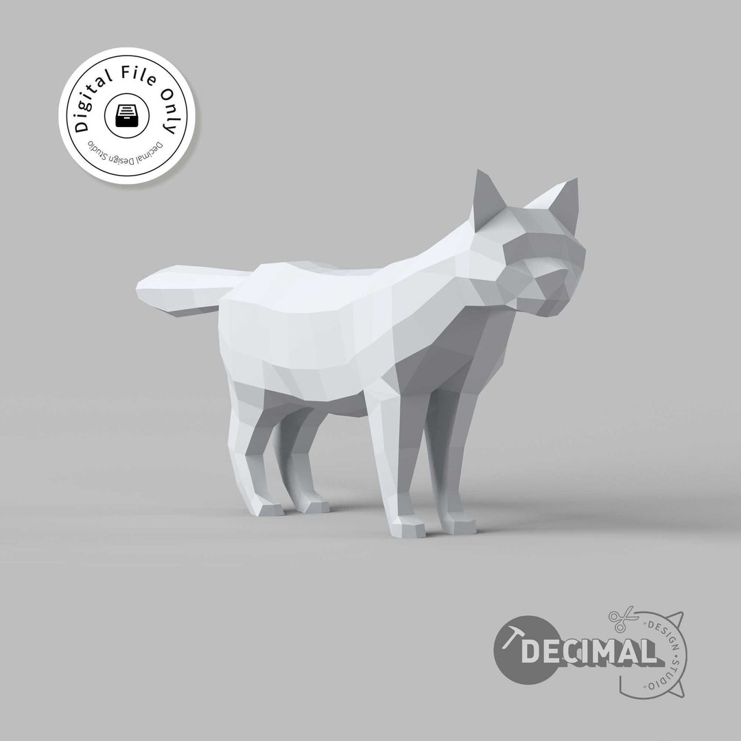 Low Poly Cat | Low Poly Pet | Cat 3D Model | Cat Statue STL 3D Print ...