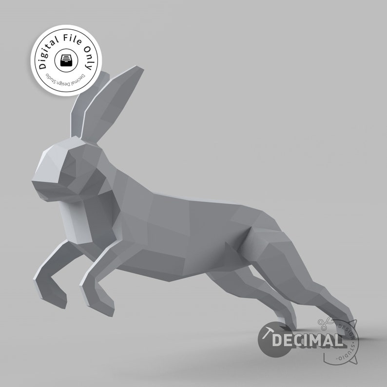 Low Poly Rabbit Low Poly Animal Rabbit 3D Model rabbit Statue STL 3D ...