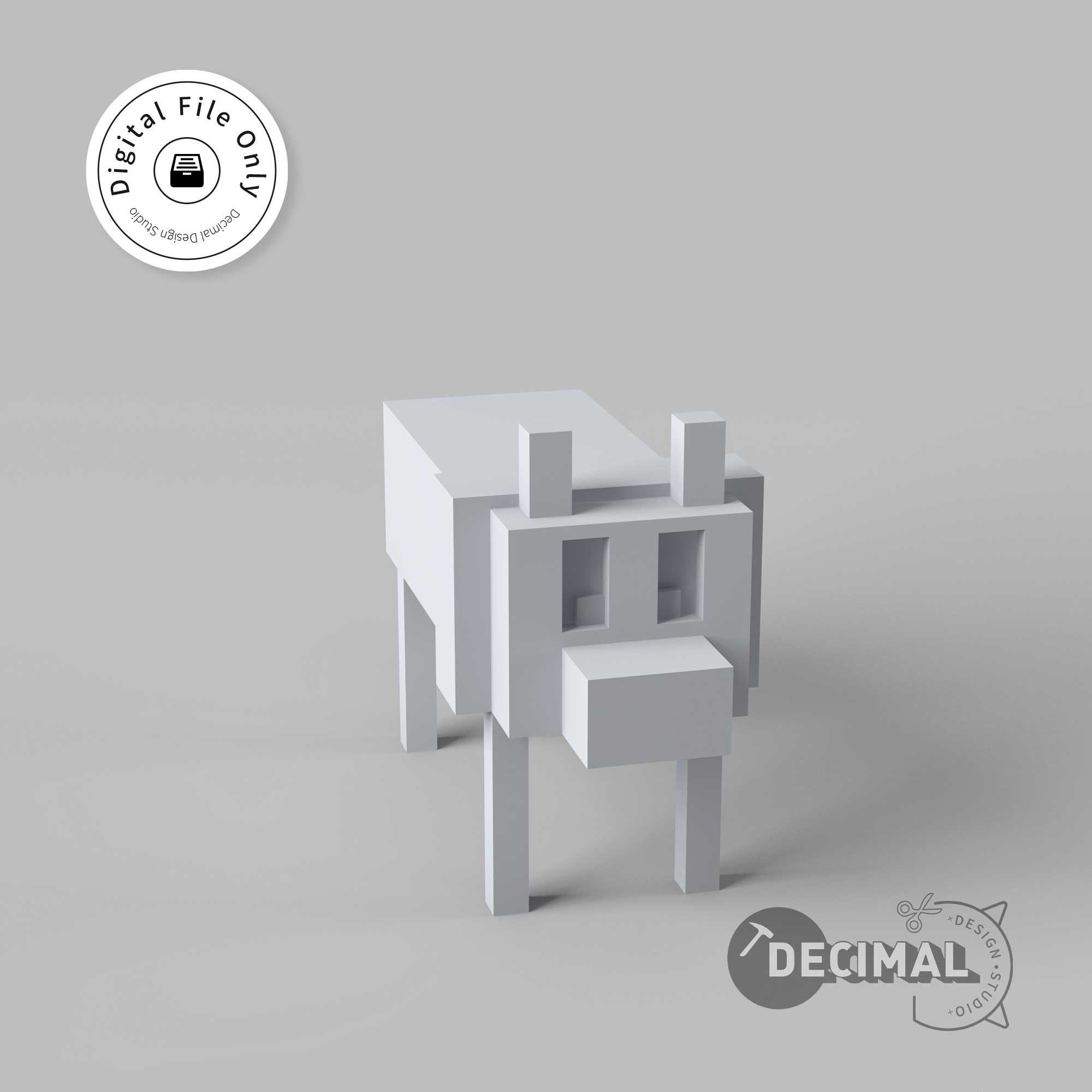 Minecraft Wolf Minecraft Dog Minecraft Model (Download Now) - Etsy