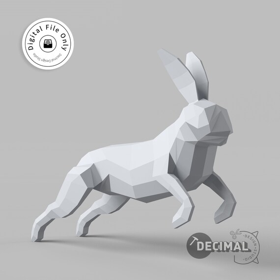 Low Poly Rabbit Low Poly Animal Rabbit 3D Model rabbit | Etsy