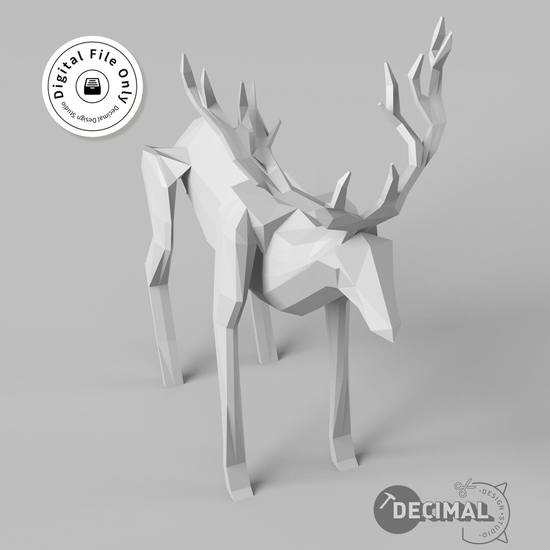 Low Poly Male Deer | Low Poly Male Deer 3D Model | Male Deer STL 3D ...