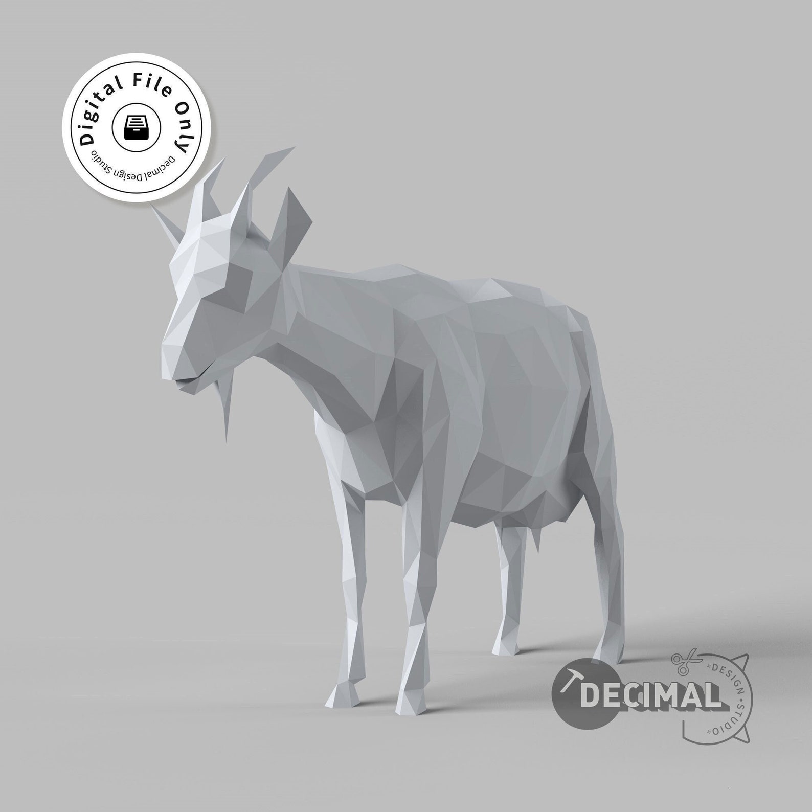 Low Poly Goat 3D Model: STL File for 3D Printing (digital Download) - Etsy