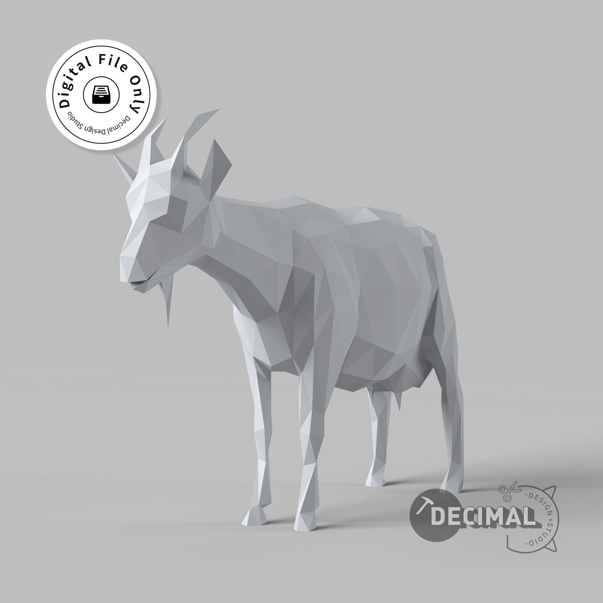 Low Poly Goat 3D Model: STL File for 3D Printing (digital Download ...