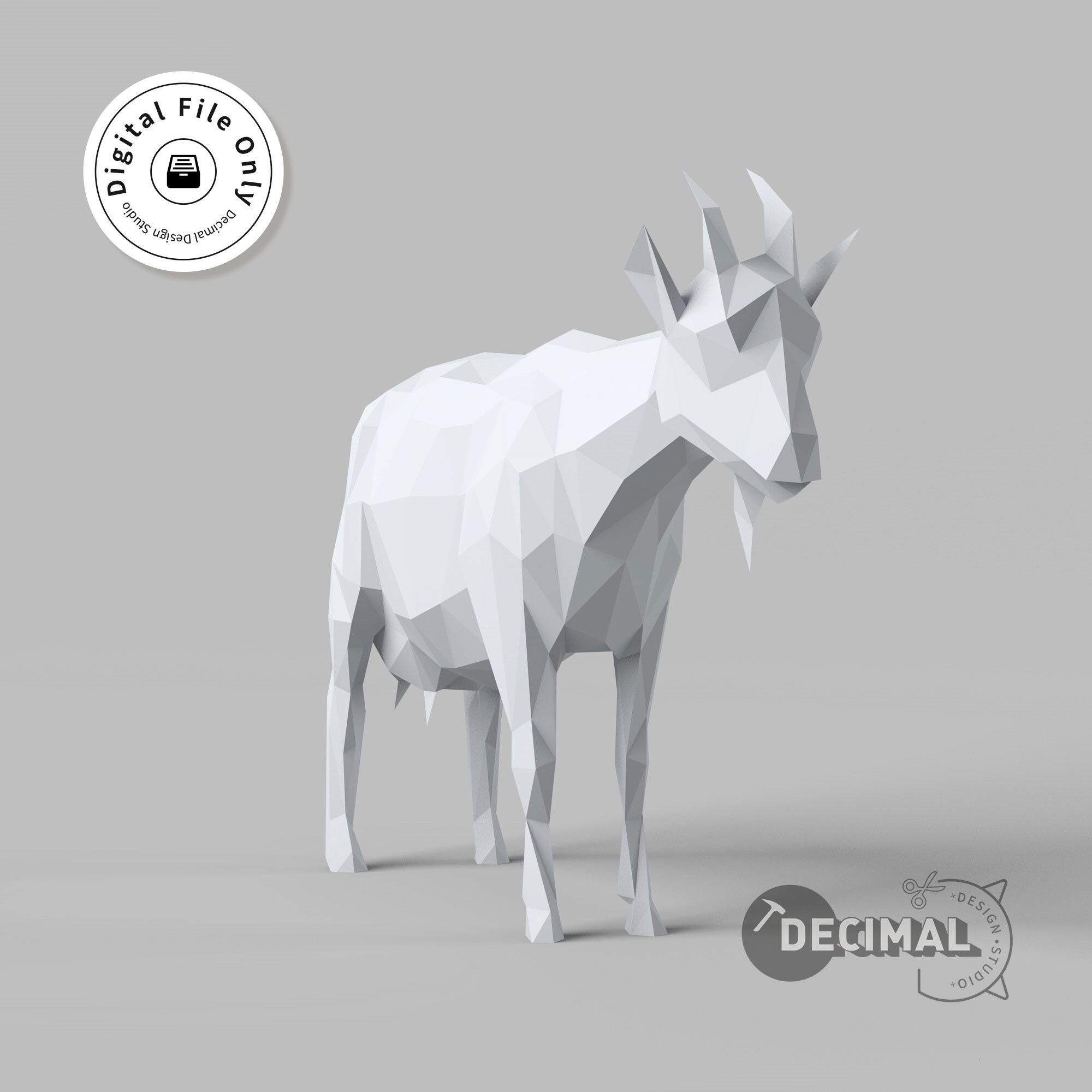Low Poly Goat 3D Model: STL File for 3D Printing (digital Download) - Etsy
