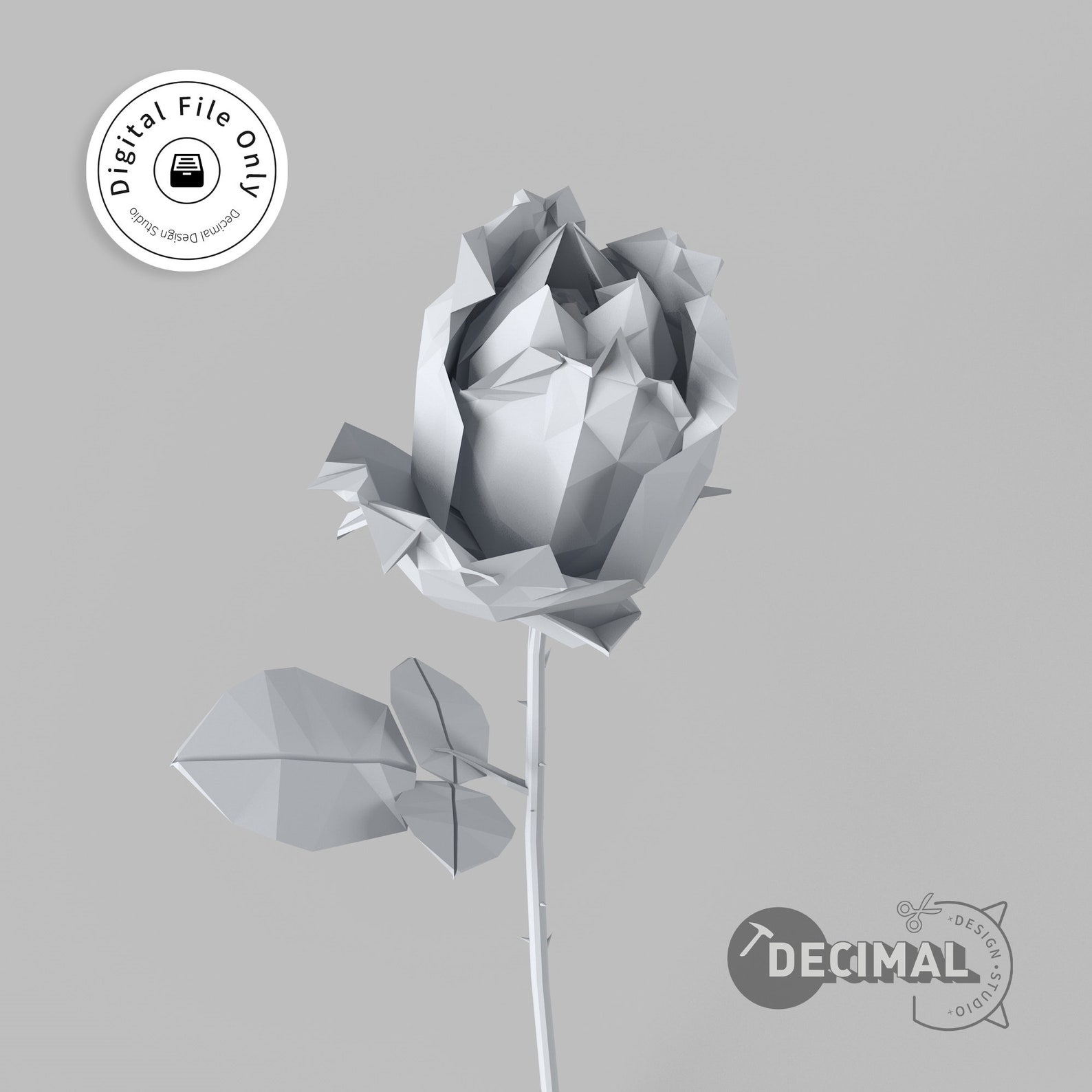 Rose Low Poly Low Poly Rose Rose 3D Model Rose STL 3D - Etsy