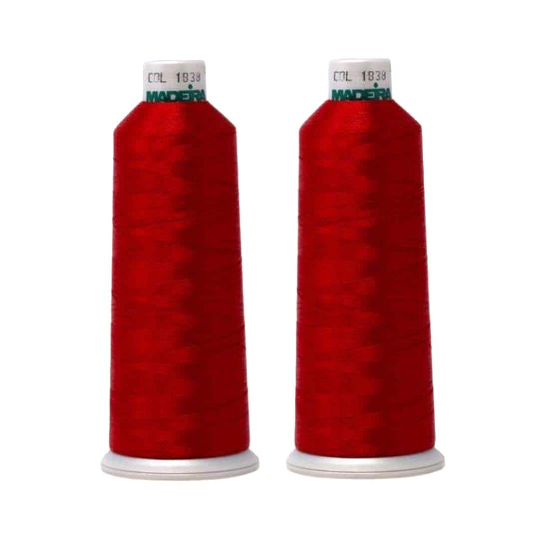 Madeira Polyneon Embroidery Thread - 2 Pack Red - 1838 - 5500 YD 40 Wt ...